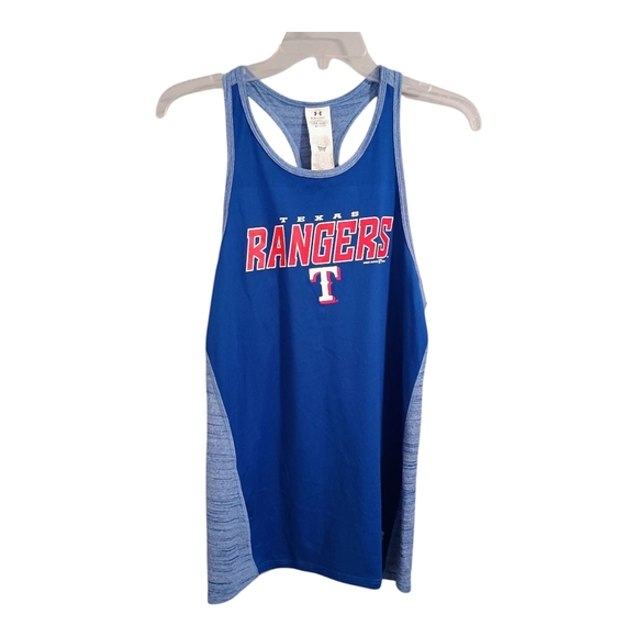 Under Armour | Tops | Under Armour Texas Rangers Blue Red Tank Top Size ...